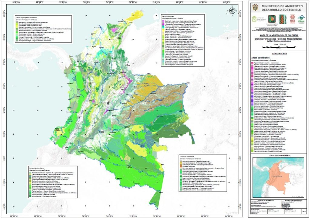 Colombia ya cuenta con su primer mapa de vegetación natural