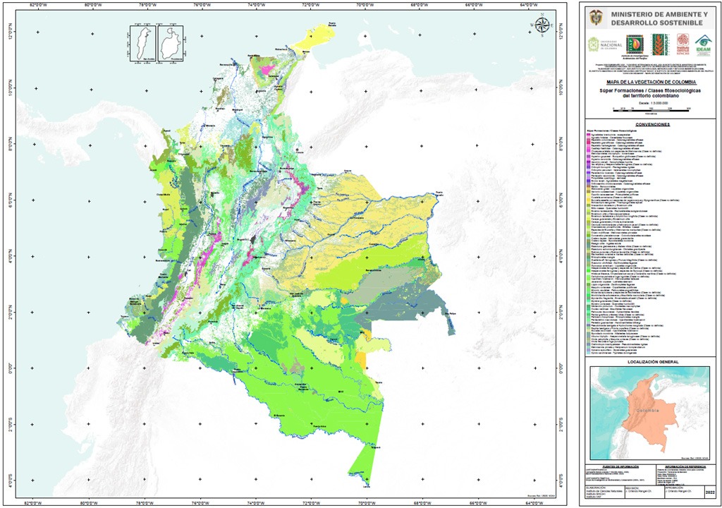Colombia ya cuenta con su primer mapa de vegetación natural